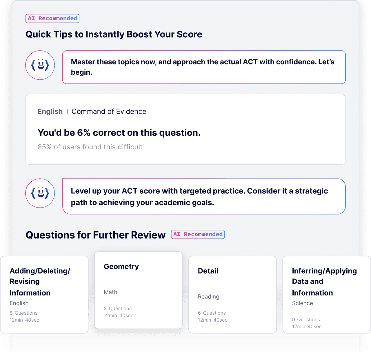 Online ACT® Practice Test - ACT® AI-Powered Assessment - R.test